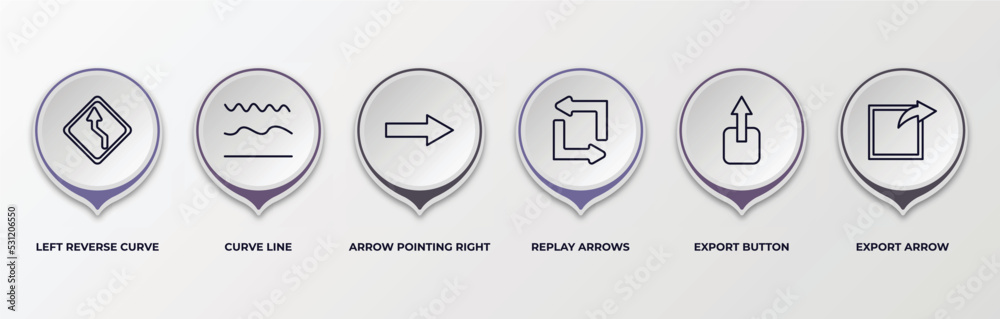 infographic template with outline icons. infographic for user interface concept. included left ...