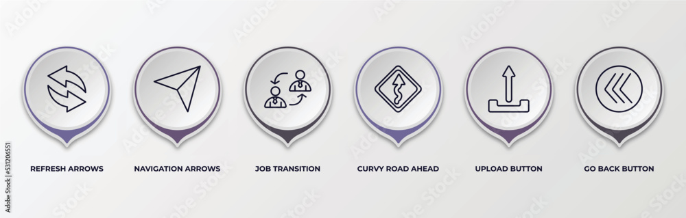 infographic template with outline icons. infographic for user interface concept. included ...