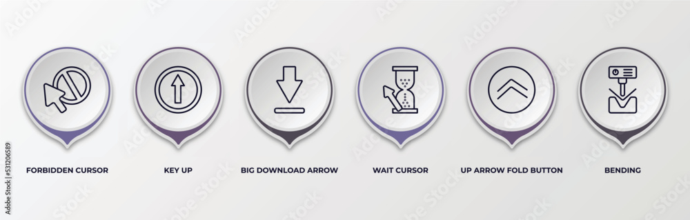 infographic template with outline icons. infographic for user interface concept. included ...