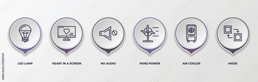 infographic template with outline icons. infographic for technology ...