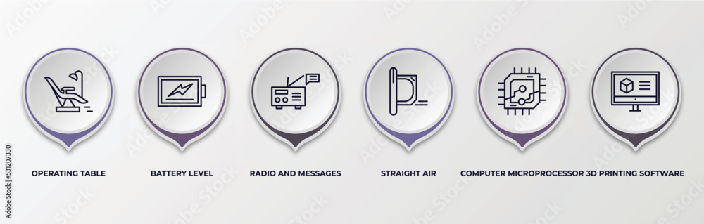 infographic template with outline icons. infographic for technology ...