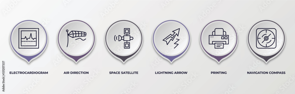 infographic template with outline icons. infographic for technology ...