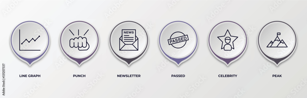 infographic template with outline icons. infographic for success ...