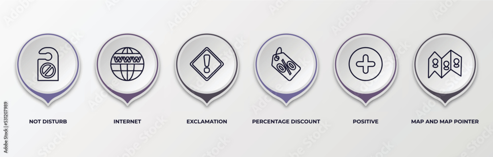 infographic template with outline icons. infographic for signs concept ...