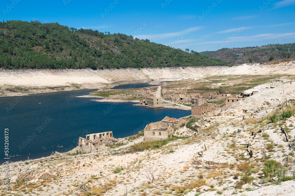 Ghost town of Aceredo revealed during drought at Alto Lindoso reservoir ...