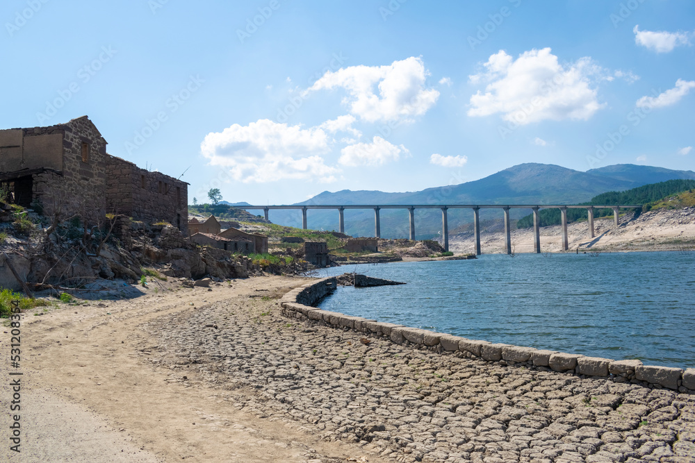 Ghost town of Aceredo revealed during drought at Alto Lindoso reservoir ...