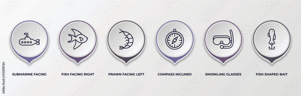 infographic template with outline icons. infographic for nautical ...