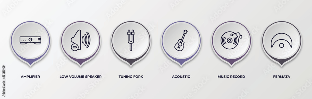 infographic template with outline icons. infographic for music and ...