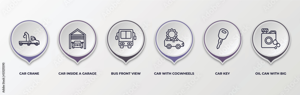 infographic template with outline icons. infographic for mechanicons ...