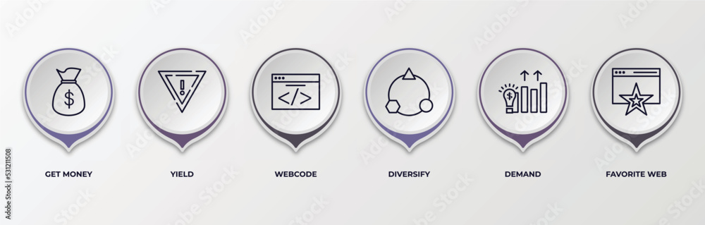 infographic template with outline icons. infographic for marketing ...