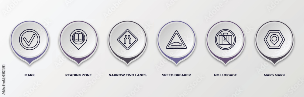 infographic template with outline icons. infographic for maps and flags ...