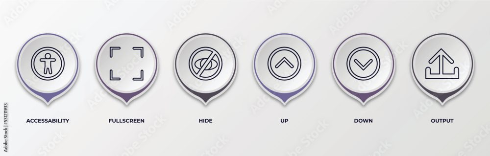 infographic template with outline icons. infographic for interface ...