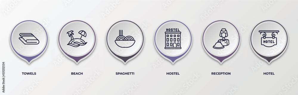 infographic template with outline icons. infographic for hotel and ...