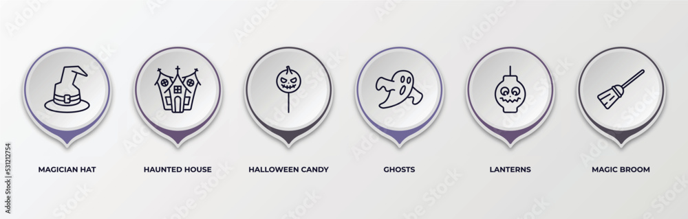 infographic template with outline icons. infographic for halloween ...