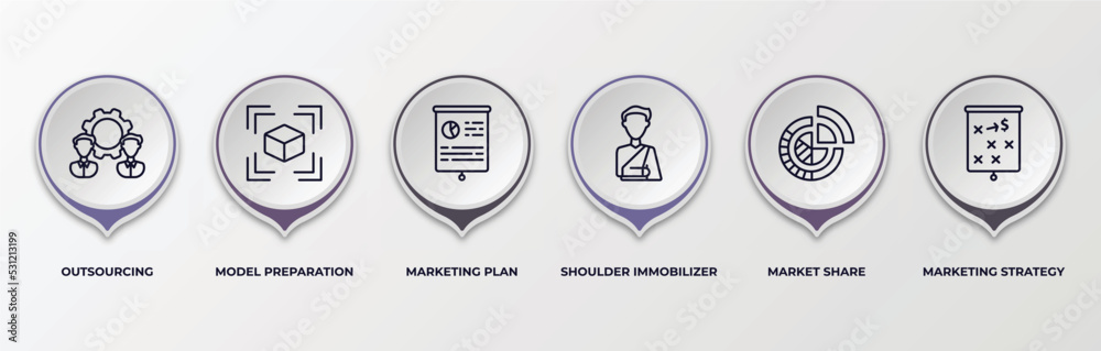 infographic template with outline icons. infographic for general ...