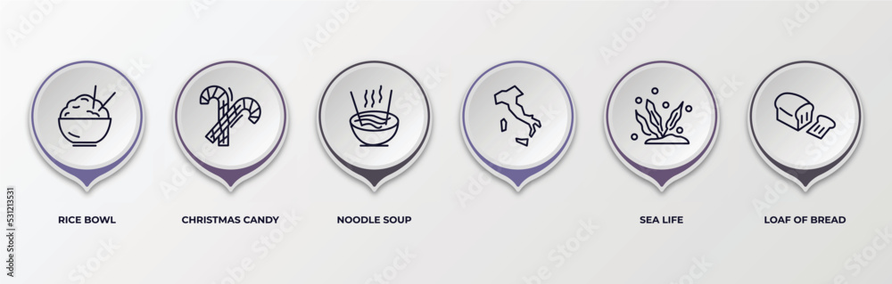 infographic template with outline icons. infographic for food concept ...