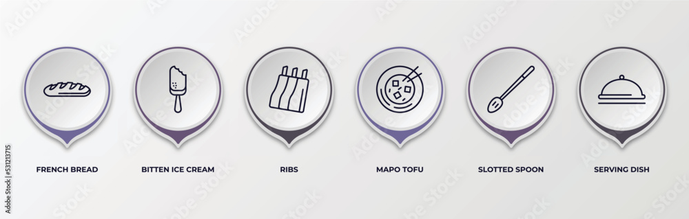 infographic template with outline icons. infographic for food concept ...