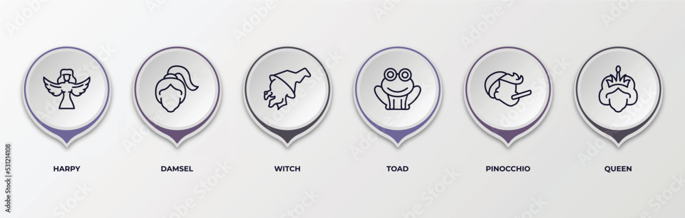 infographic template with outline icons. infographic for fairy tale ...