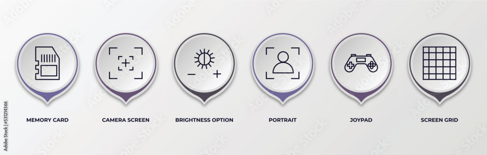 infographic template with outline icons. infographic for electronic ...