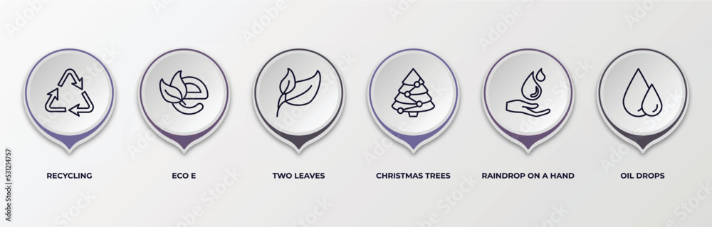 infographic template with outline icons. infographic for ecology ...