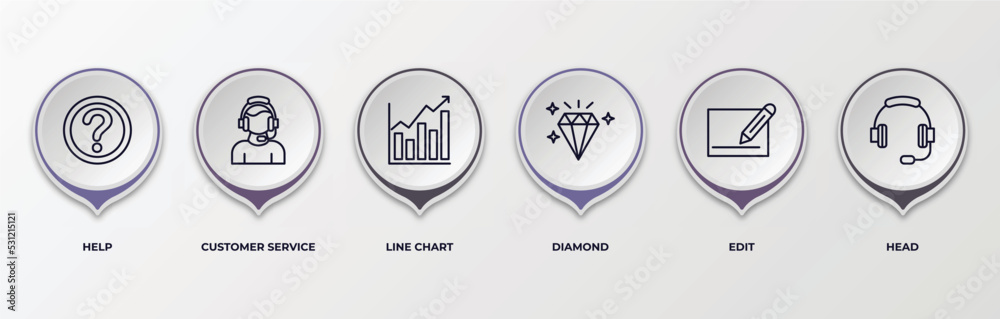 infographic template with outline icons. infographic for customer ...