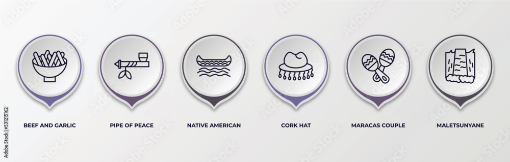 infographic template with outline icons. infographic for culture ...