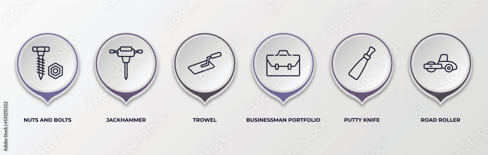 infographic template with outline icons. infographic for construction ...