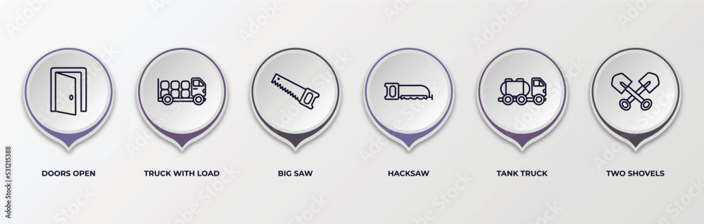 infographic template with outline icons. infographic for construction ...