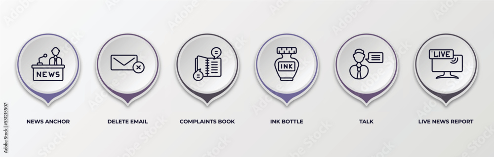 infographic template with outline icons. infographic for communications ...