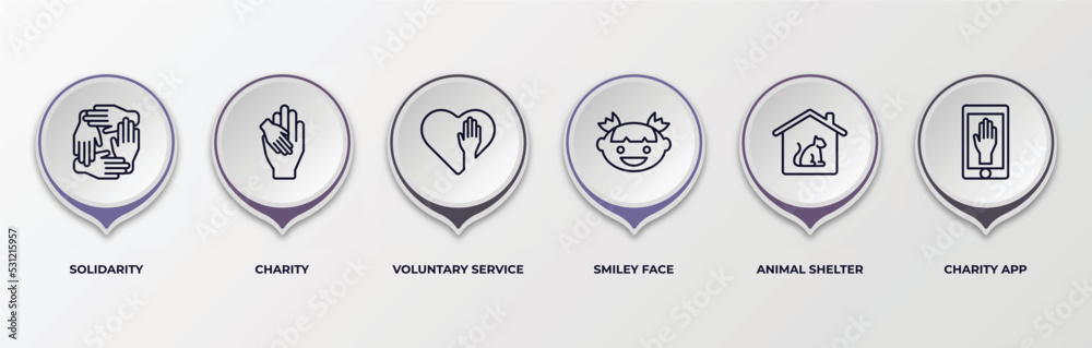infographic template with outline icons. infographic for charity ...