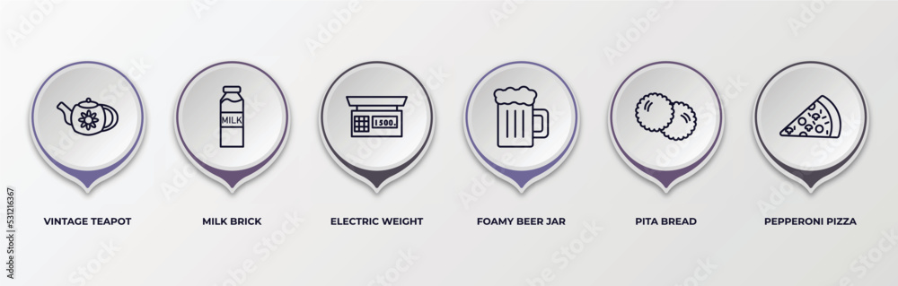 infographic template with outline icons. infographic for bistro and ...