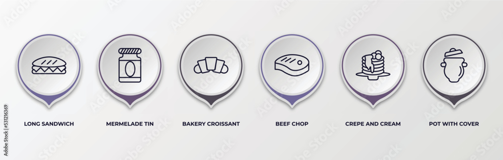 infographic template with outline icons. infographic for bistro and ...