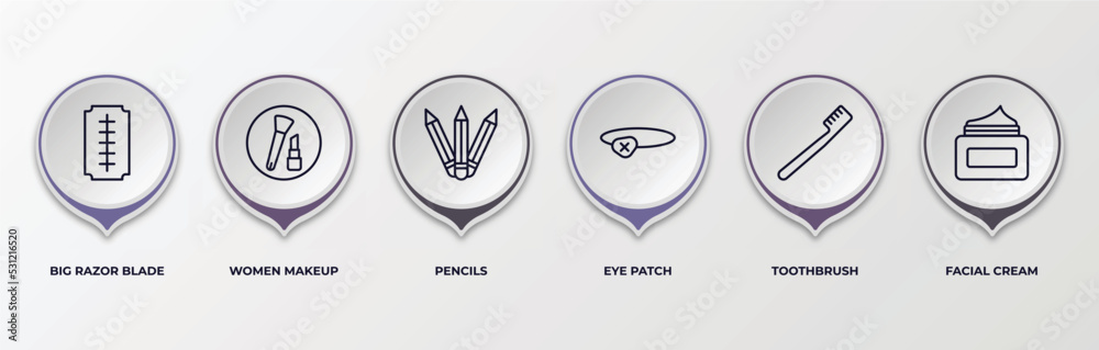 infographic template with outline icons. infographic for beauty concept ...