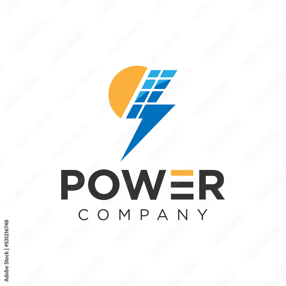 Modern Power Solar Energy Logo Design Template Simple. Smart Panel ...
