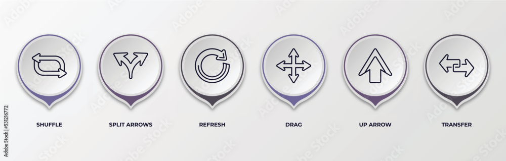 infographic template with outline icons. infographic for arrows concept ...