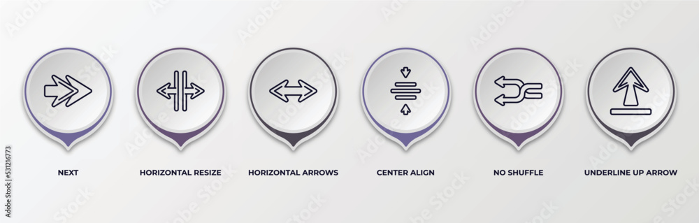 infographic template with outline icons. infographic for arrows concept ...