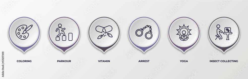 infographic template with outline icons. infographic for activity and ...