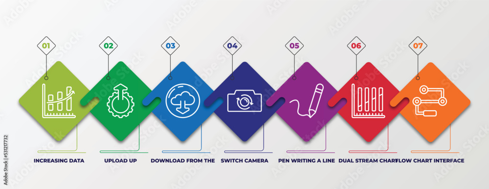 infographic template with linear icons. infographic for user interface concept. included ...