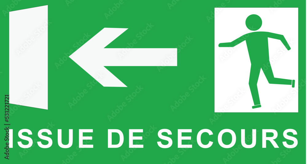 Panneau issue de secours Stock Vector | Adobe Stock