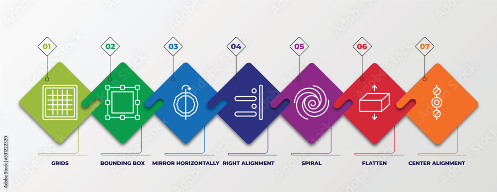 infographic template with linear icons. infographic for geometric ...
