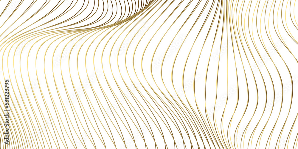 3D wave lines pattern smooth curve flowing dynamic gold gradient ...