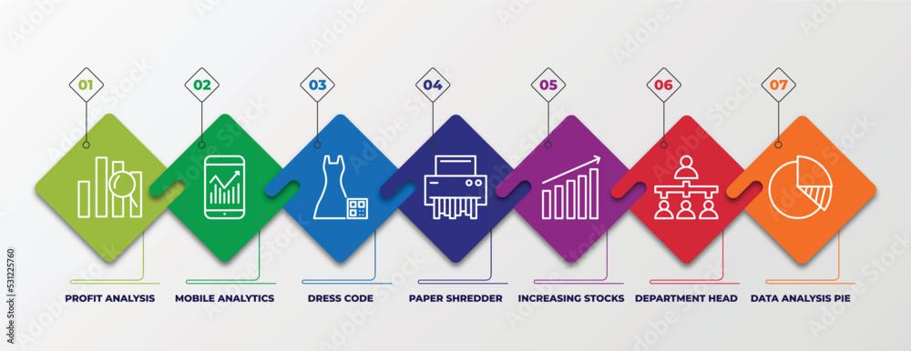 Vecteur Stock infographic template with linear icons. infographic for ...