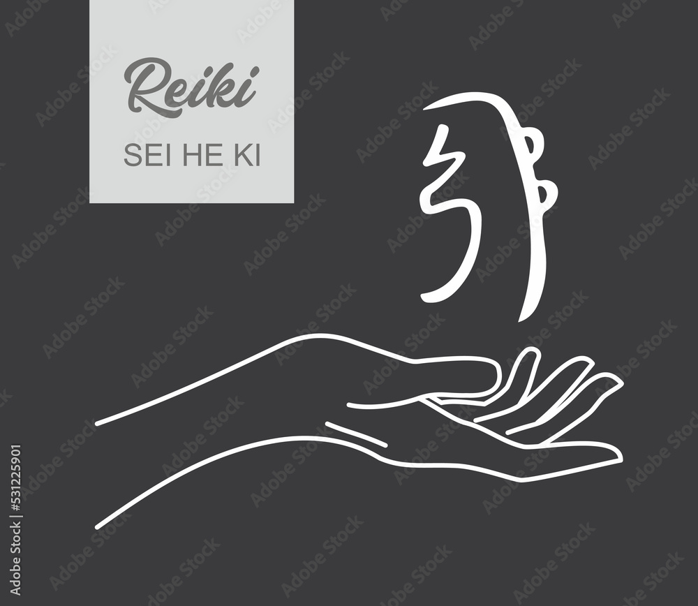 Sacred geometry. Reiki symbol. A hieroglyph denoting the divine energy ...