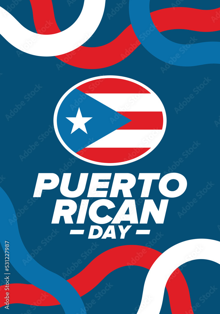 Puerto Rican Day. National happy holiday. Festival and parade in honor ...