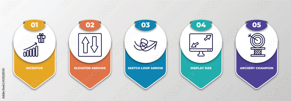 infographic template with thin line icons. infographic for user interface concept. included ...