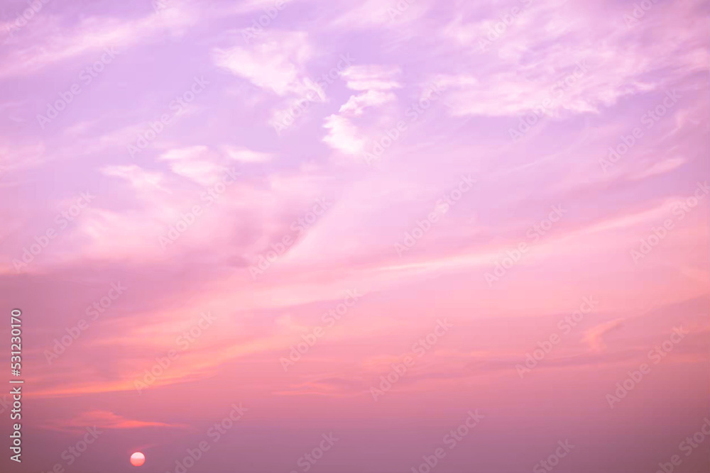 sunset,Pink sky, dusk clouds in the evening, peaceful nature gorgeous ...