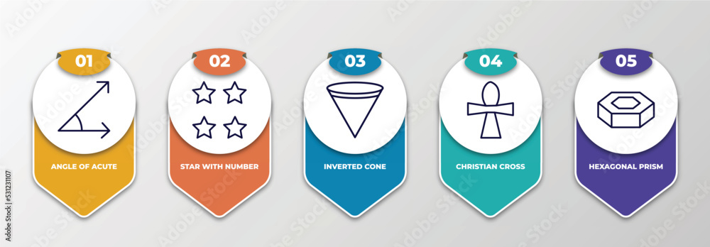 infographic template with thin line icons. infographic for shapes ...