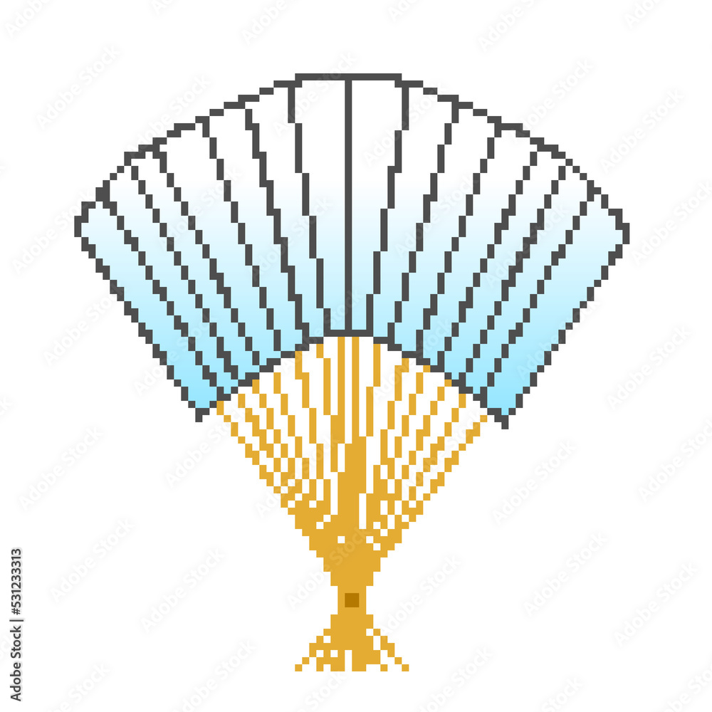 Pixel Art Illustration of Blue Fan Stock Illustration | Adobe Stock