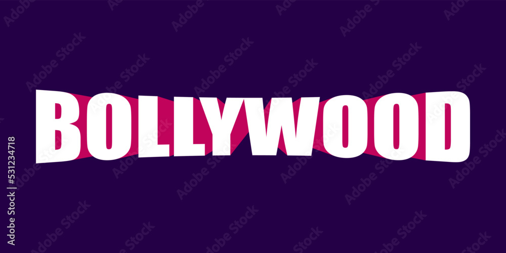 Bollywood pop word calligraphy in bold lettering isolated on background ...