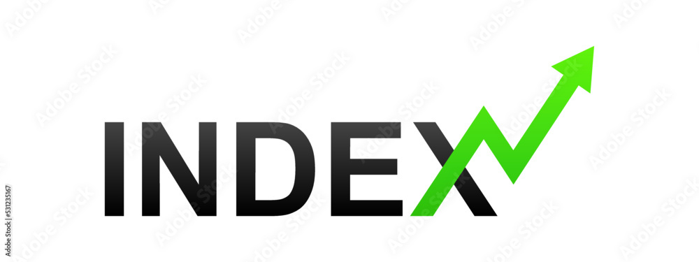 Index word typography vector in flat style design isolated on white ...